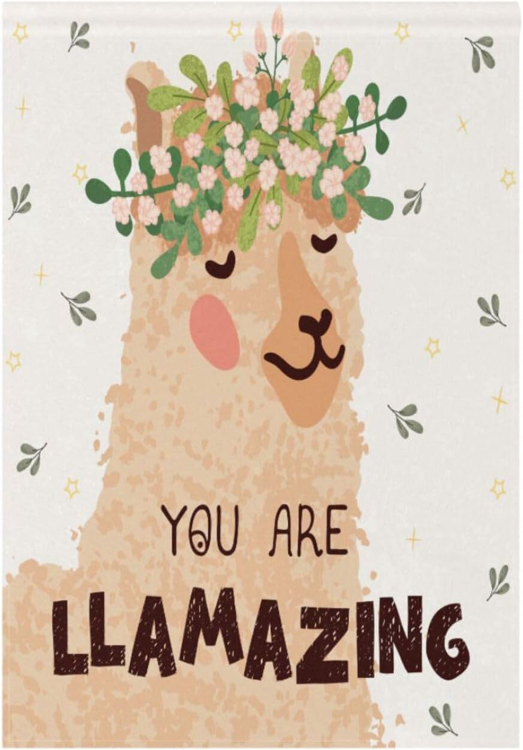GZHJMY Cute Llama Garden Flag 12 x 18 Inch Vertical Double Sided ...