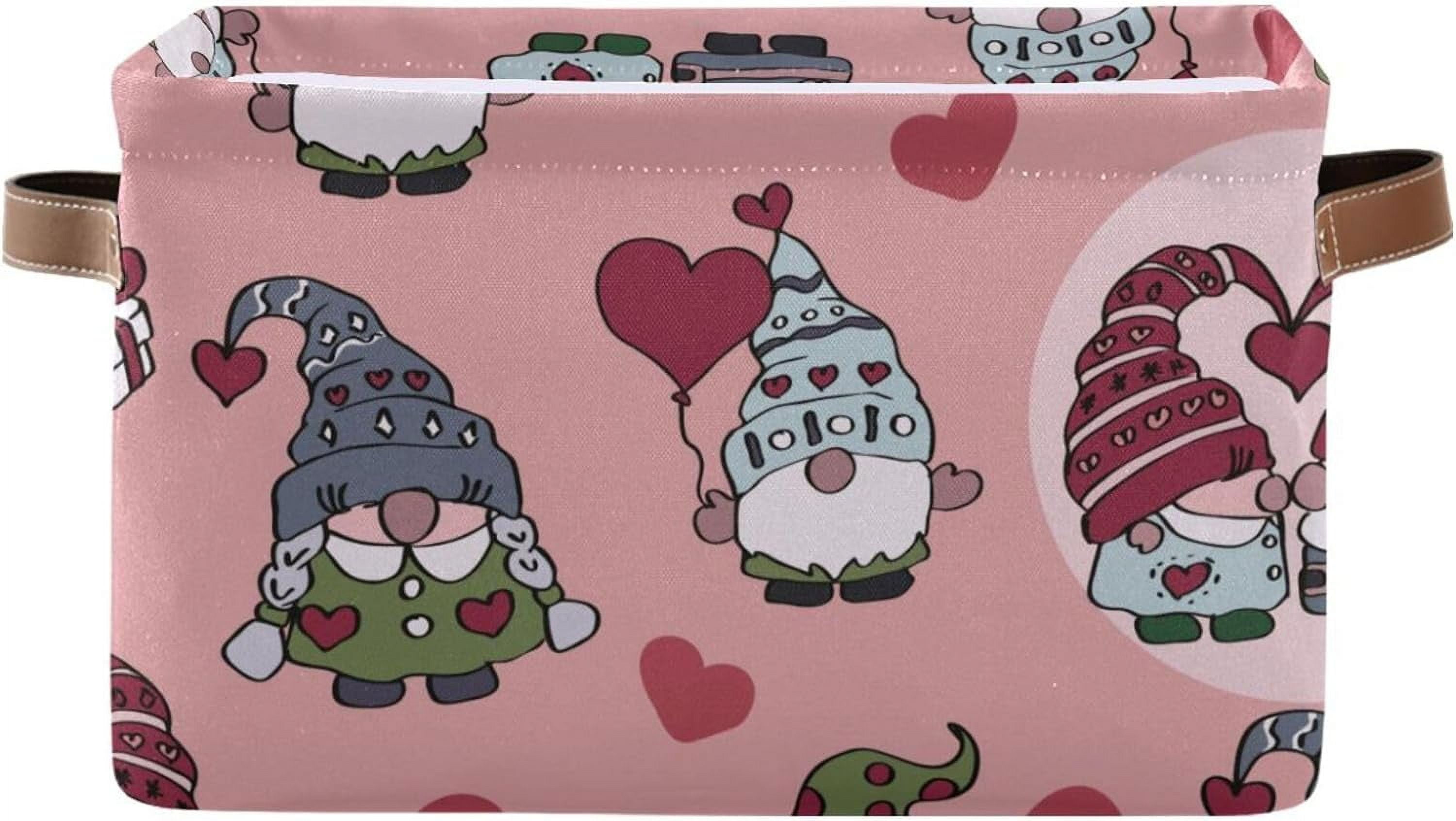 GZHJMY Cute Love Gnome Storage Bins Foldable Canvas Fabric Storage ...