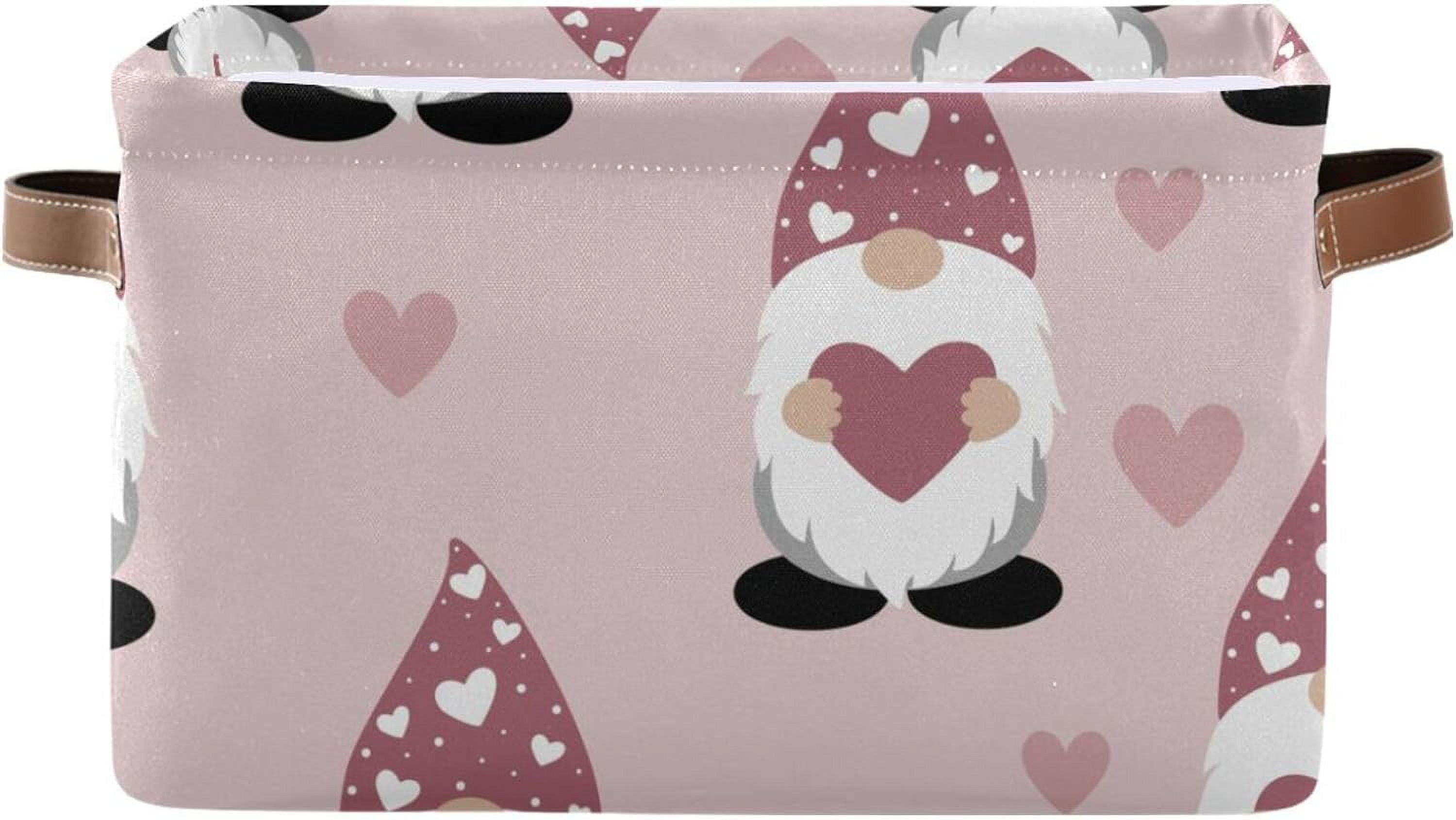 GZHJMY Cute Love Gnomes Storage Bins Foldable Canvas Fabric Storage ...