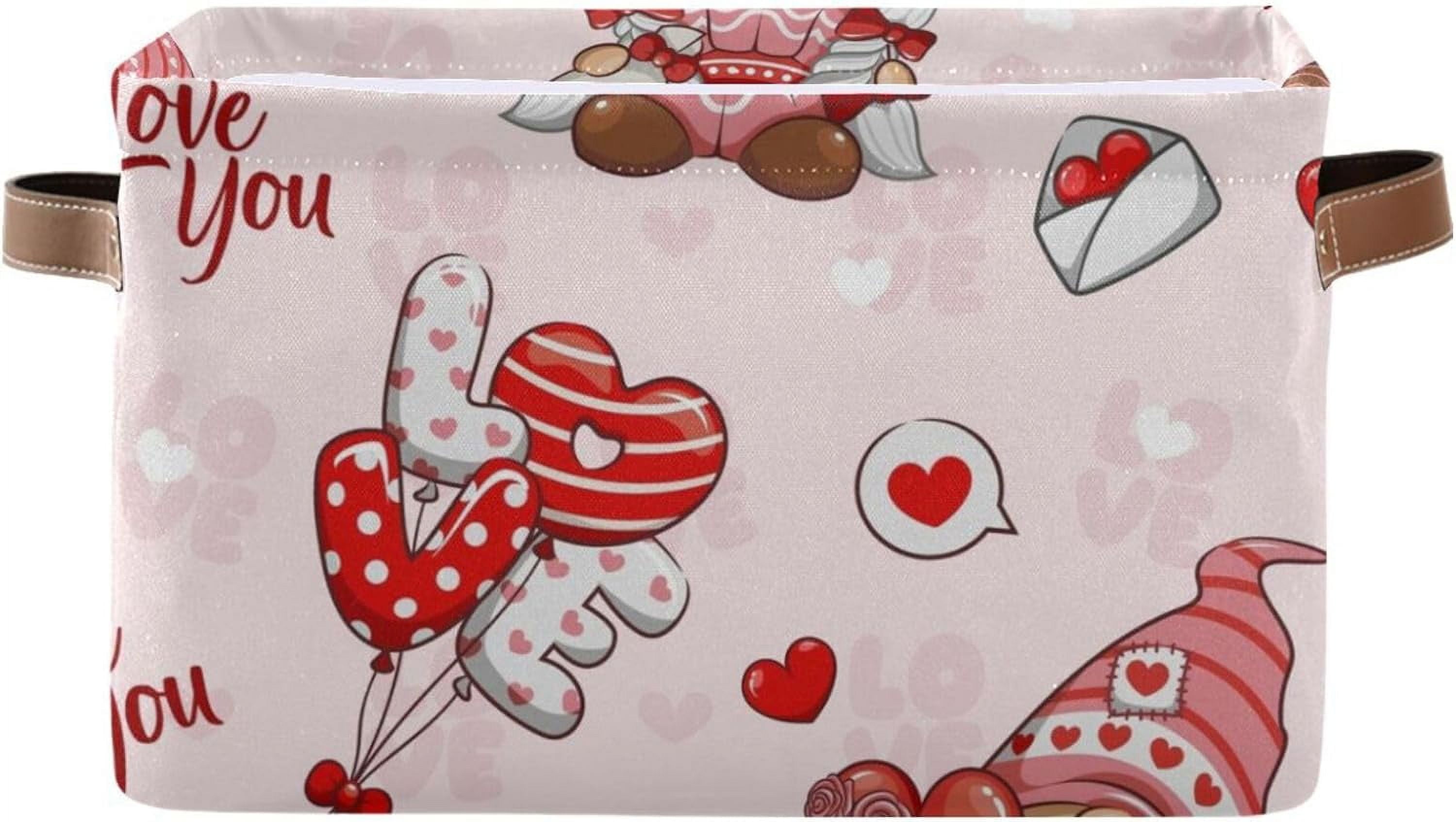 GZHJMY Cute Love Gnomes Storage Bins Foldable Canvas Fabric Storage ...