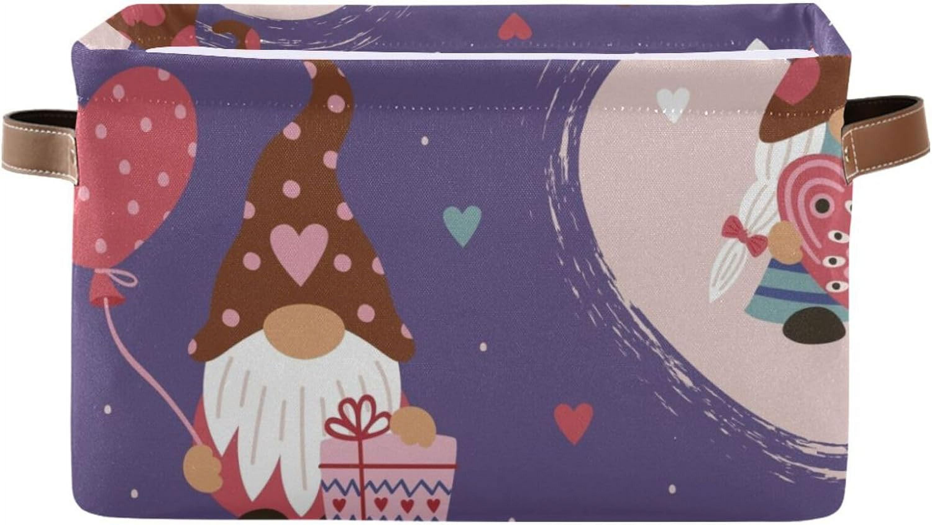GZHJMY Cute Love Gnomes Storage Bins Foldable Canvas Fabric Storage ...
