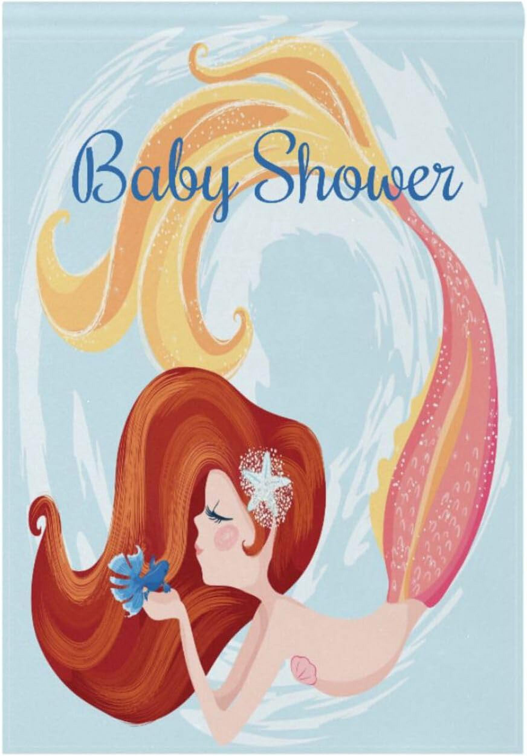 GZHJMY Cute Mermaid Baby Shower Garden Flag 28 x 40 Inch Vertical ...