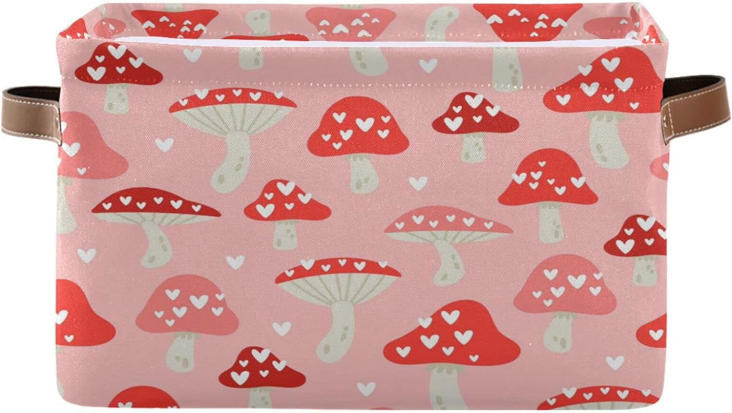 GZHJMY Cute Mushroom Large Square Storage Basket Bin with Handles 1PCS ...