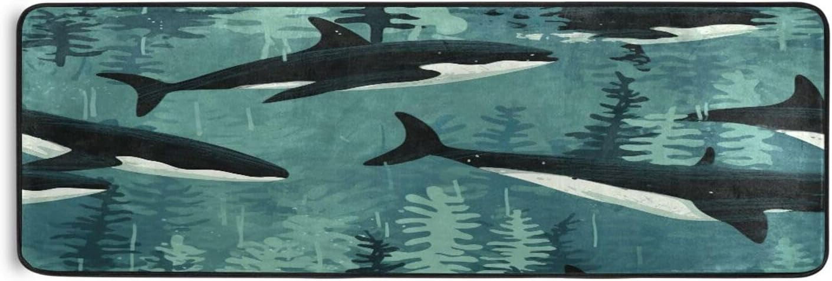 GZHJMY Cute Orca Whales Area Rug - 2' x 6' Washable Runner Rugs with ...