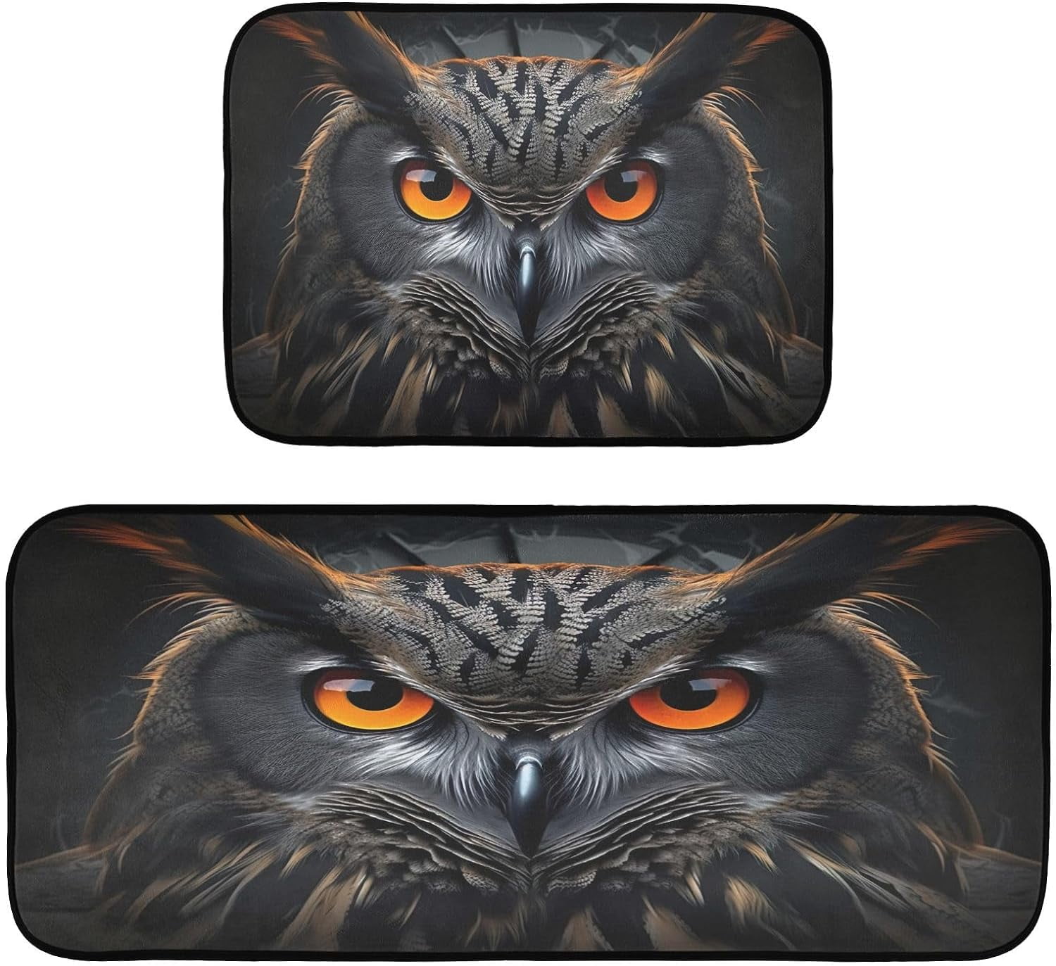 GZHJMY Cute Owl Kitchen Rug Set of 2 Non Slip Washable Cushioned Anti ...