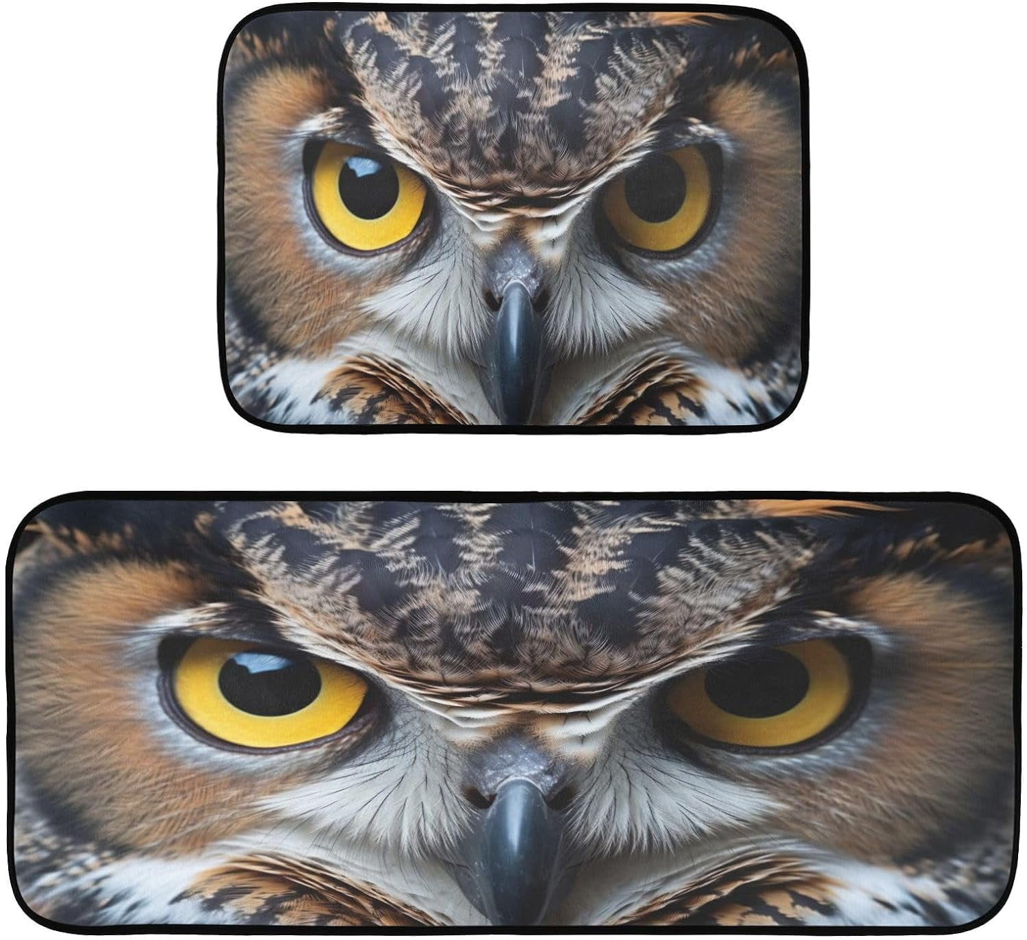 GZHJMY Cute Owl Kitchen Rug Set of 2 Non Slip Washable Cushioned Anti ...