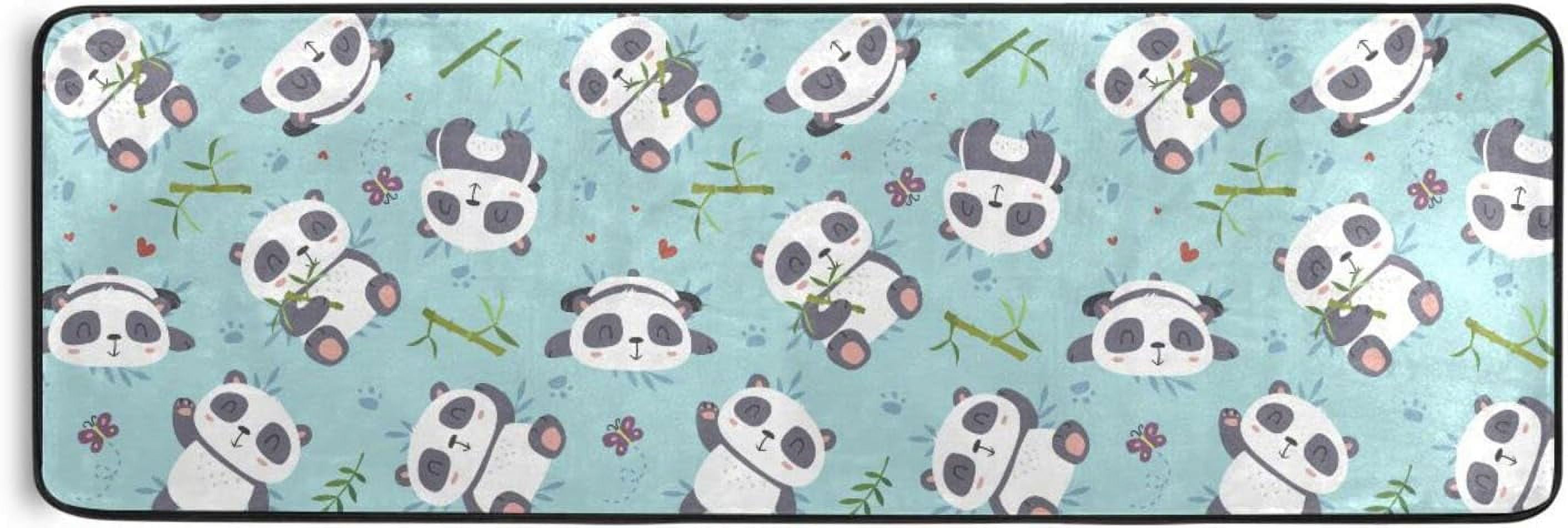 GZHJMY Cute Panda Area Rug - 2' x 6' Washable Runner Rugs with Rubber ...