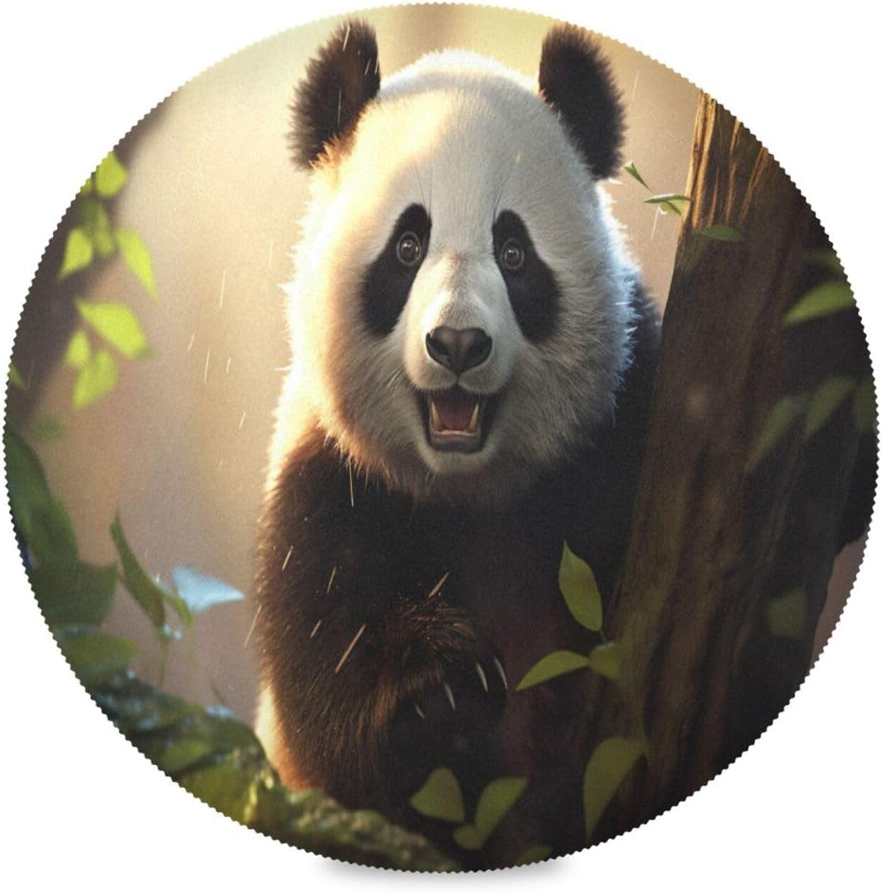GZHJMY Cute Panda Bear Round Placemats 15.4in, Washable Heat Resistant ...