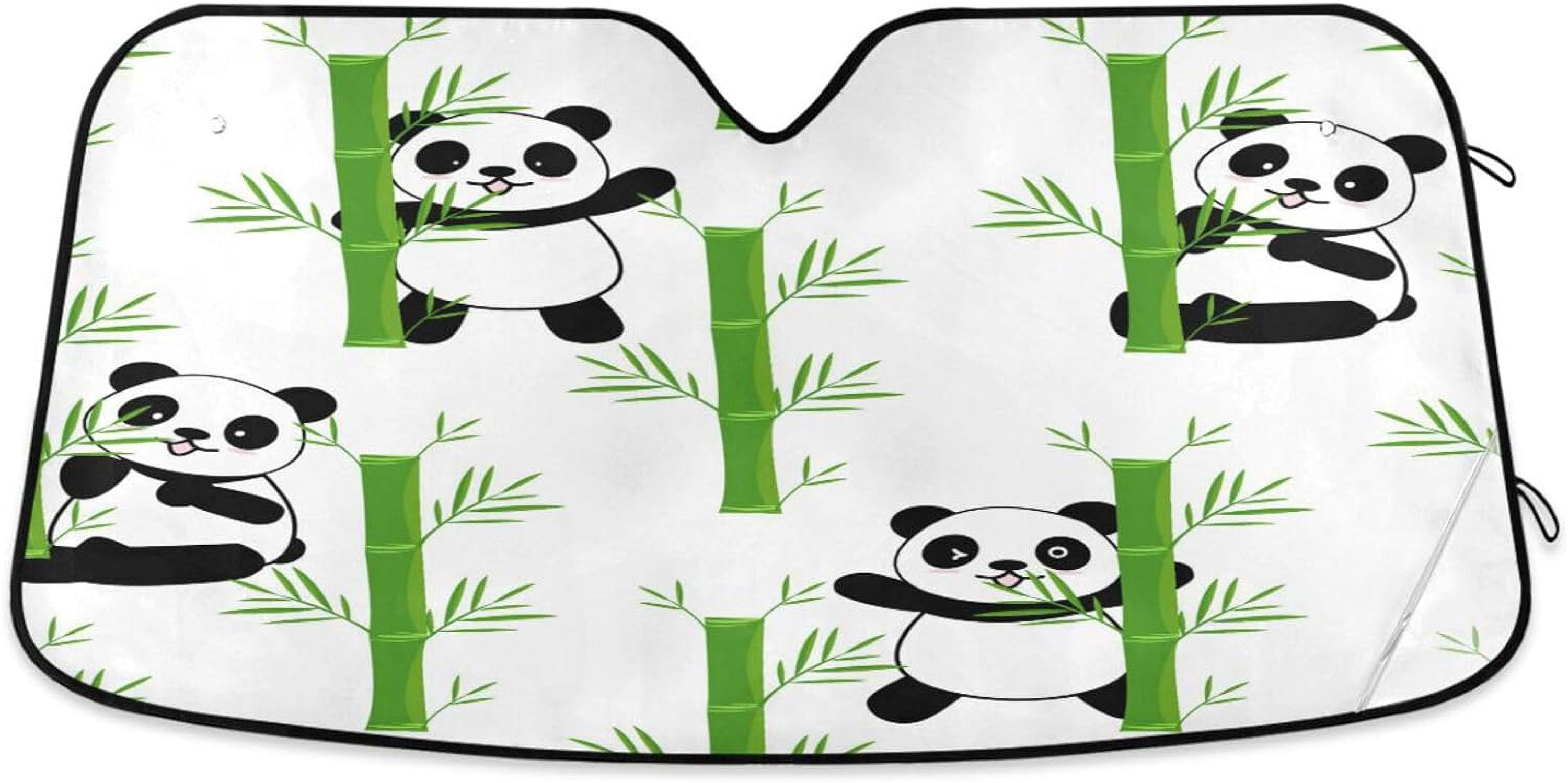 GZHJMY Cute Panda Car Windshield Sun Shade Foldable Sun Shield Shade ...