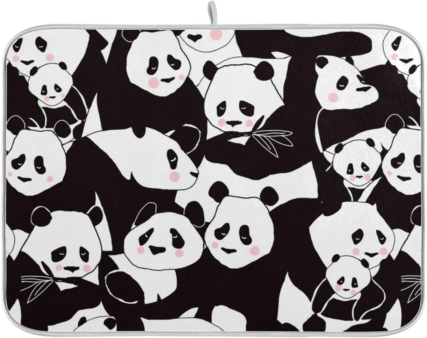 GZHJMY Cute Panda Floral Pattern Absorbent Dish Drying Mat Large ...