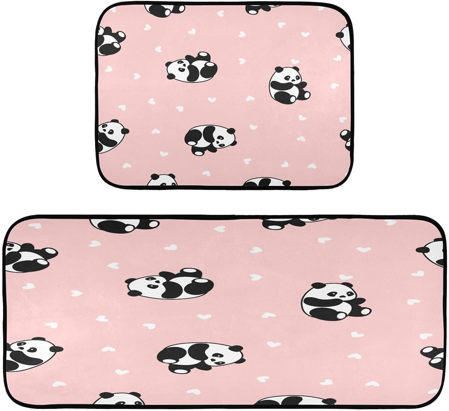 GZHJMY Cute Panda Kitchen Mat - Cushioned Anti Fatigue Kitchen Rug Set ...