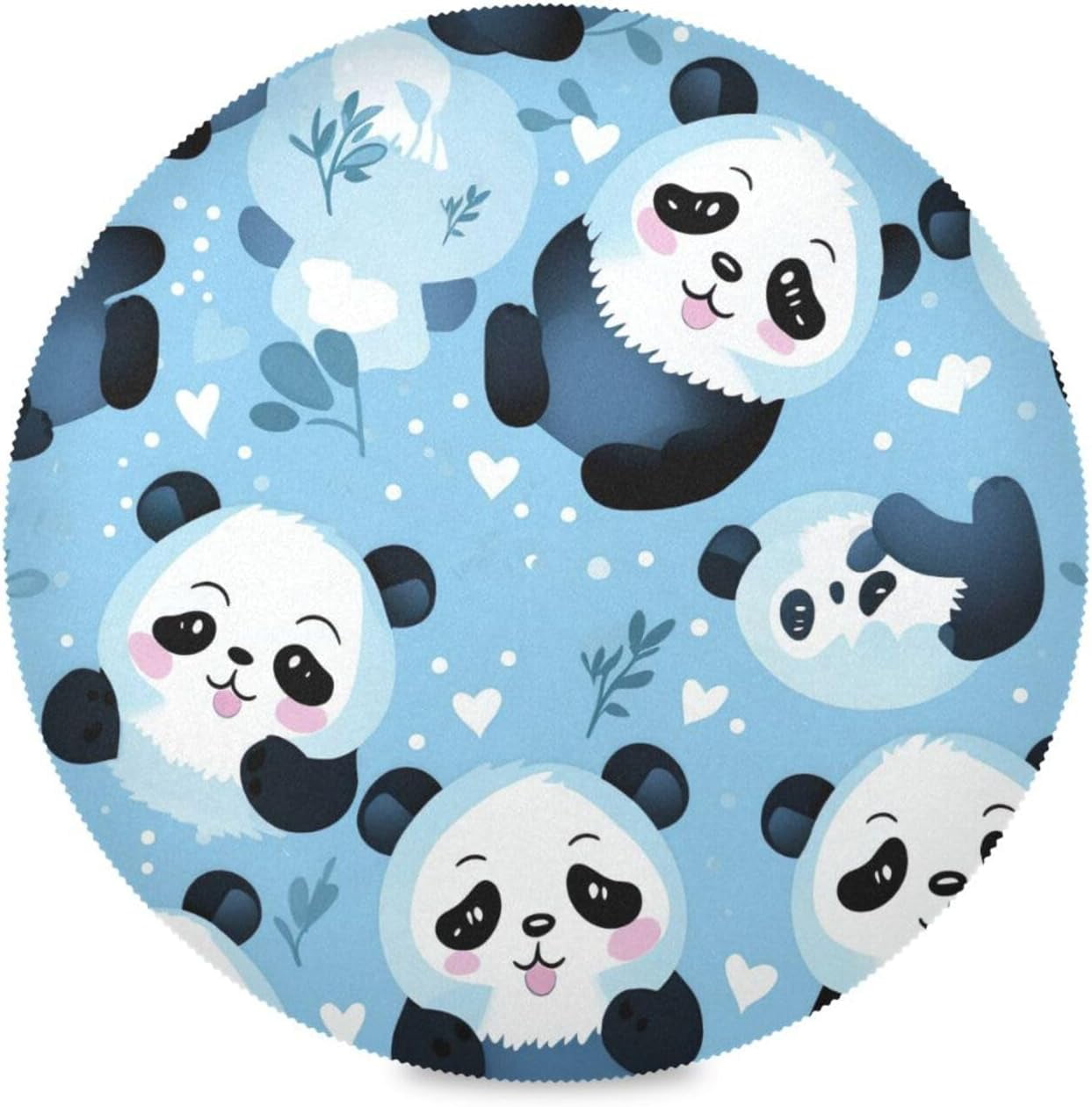 GZHJMY Cute Panda Round Placemats 15.4in, Washable Heat Resistant Table ...