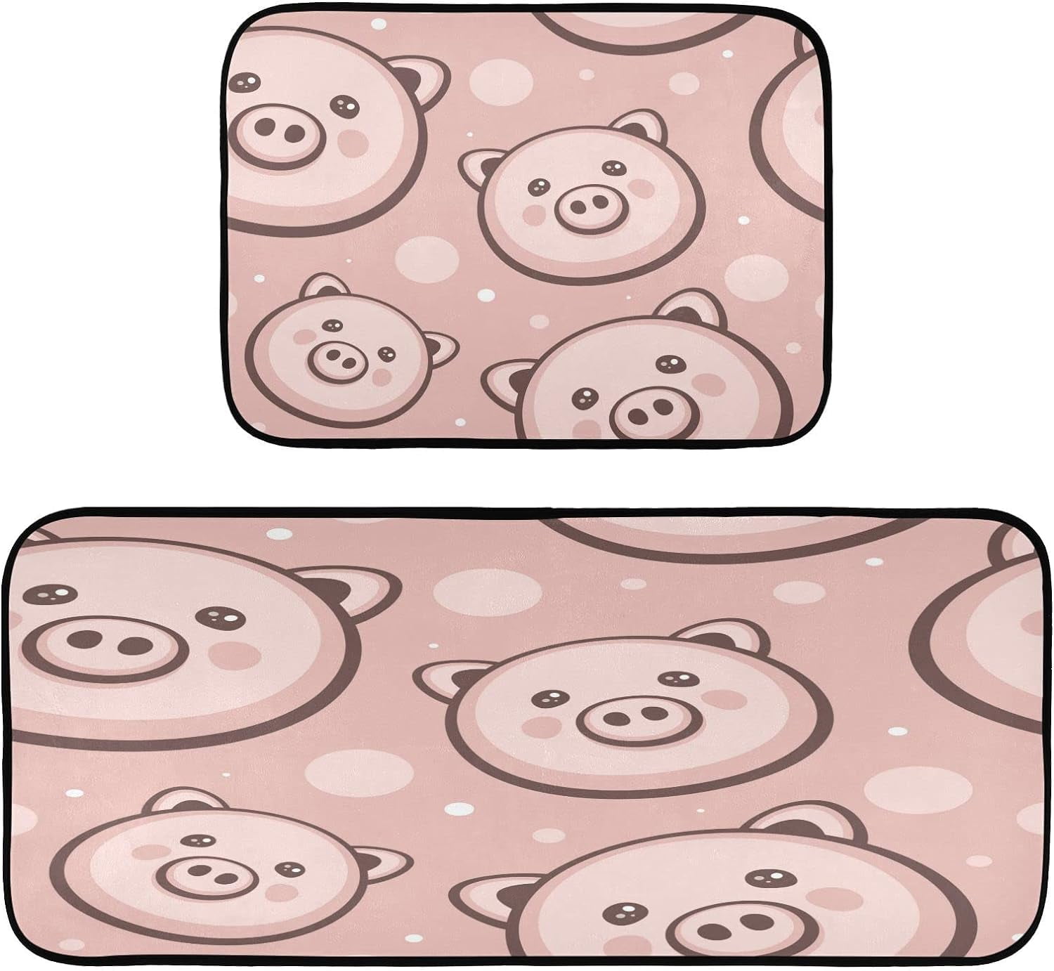GZHJMY Cute Pig Anti Fatigue Mats for Kitchen Floor,Set of 2 Non Skid ...