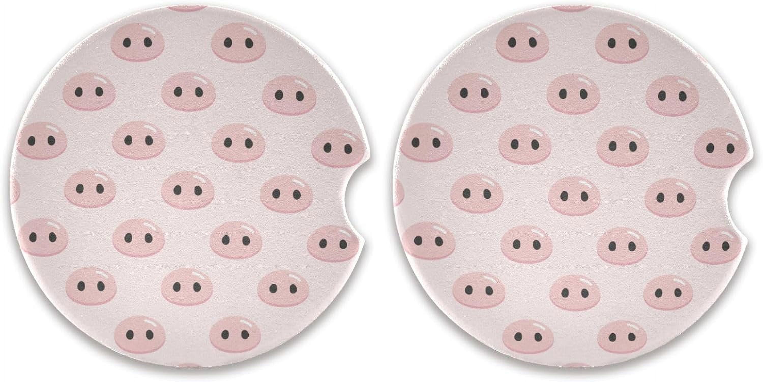 GZHJMY Cute Pig Nose Car Coasters 2 Pack Drinks Absorbent Ceramic Stone ...
