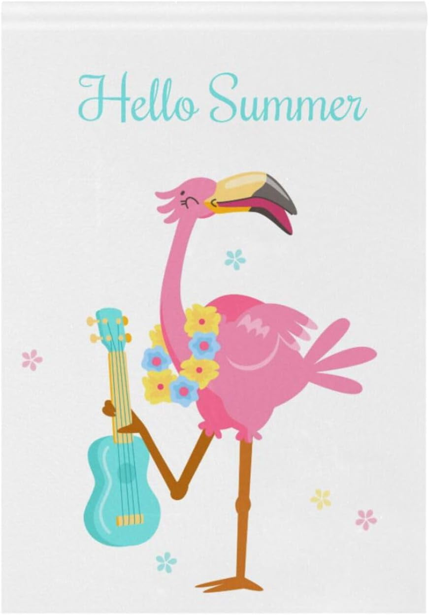 GZHJMY Cute Pink Flamingo Garden Flag 12 x 18 Inch Vertical Double ...