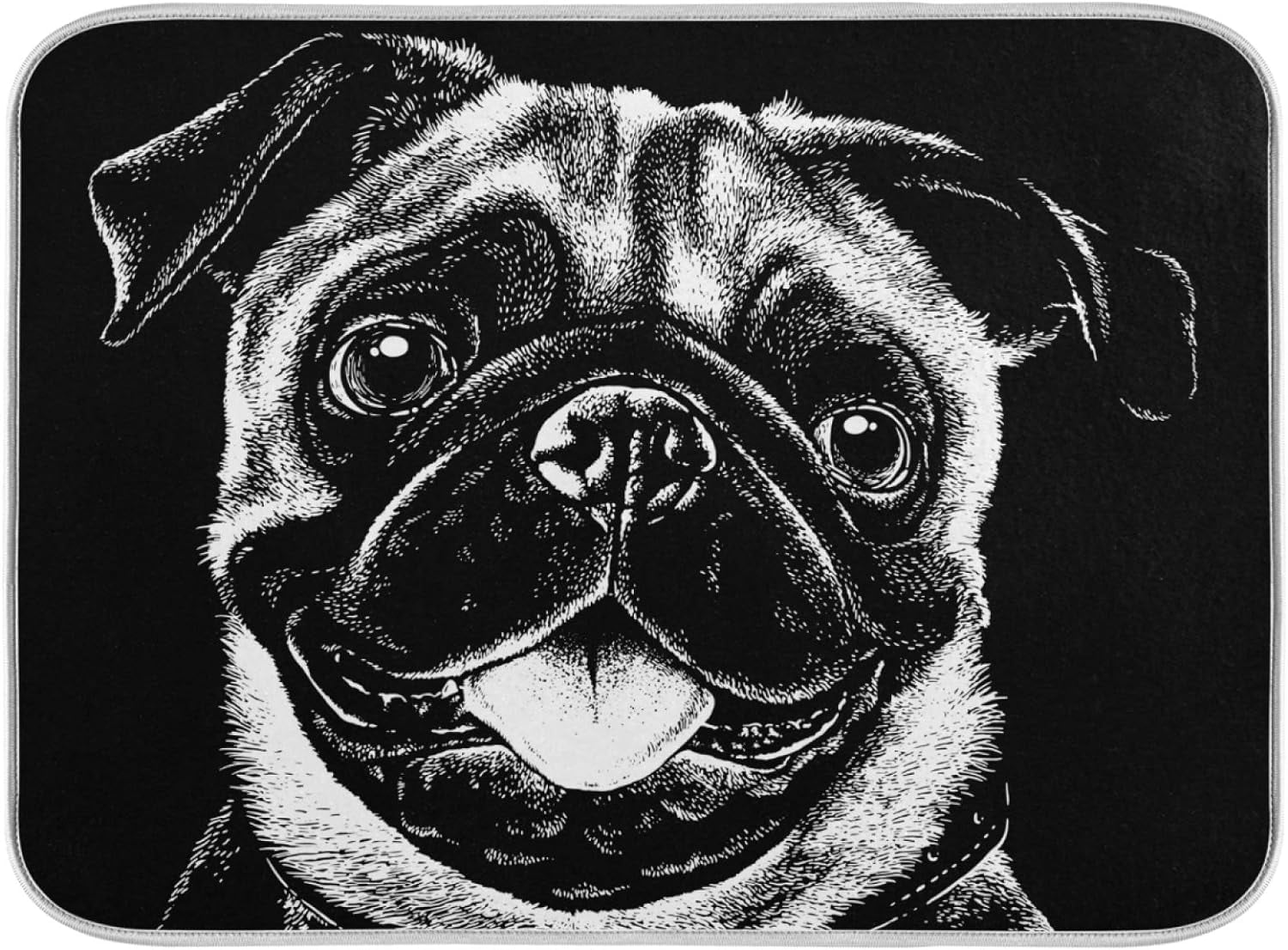 GZHJMY Cute Pug Dish Drying Mat Microfiber Absorbent Drying Pad Heat ...