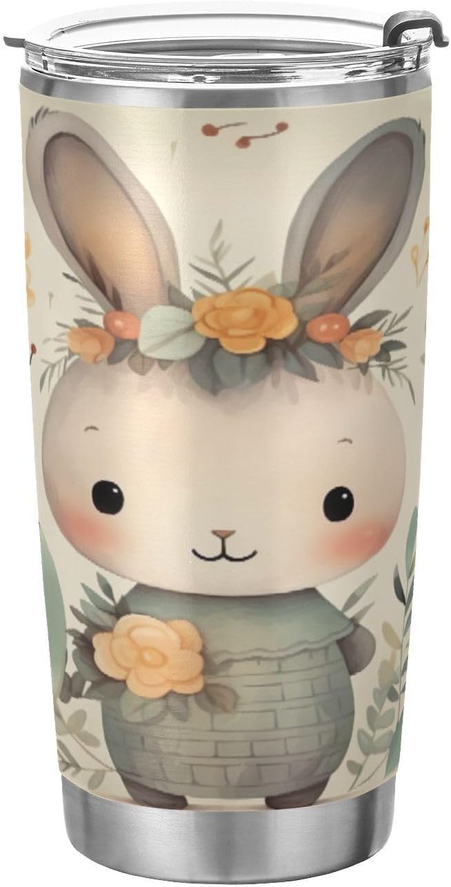 GZHJMY Cute Rabbit Tumbler Stainless Steel Double Wall Vacuum Reusable ...