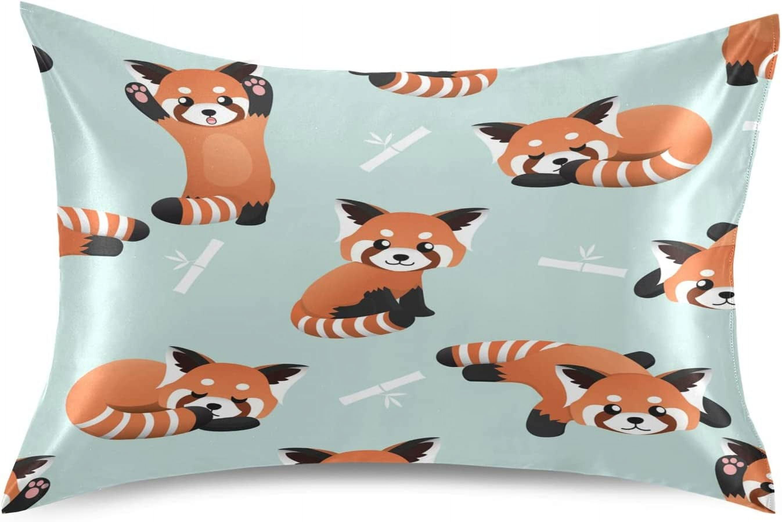 GZHJMY Cute Red Panda Silk Pillowcase Natural Pure Polyester Satin ...