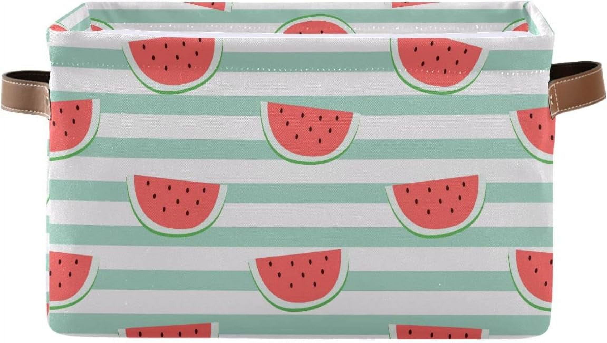 GZHJMY Cute Red Watermelon Slice Square Storage Basket Storage Bins ...