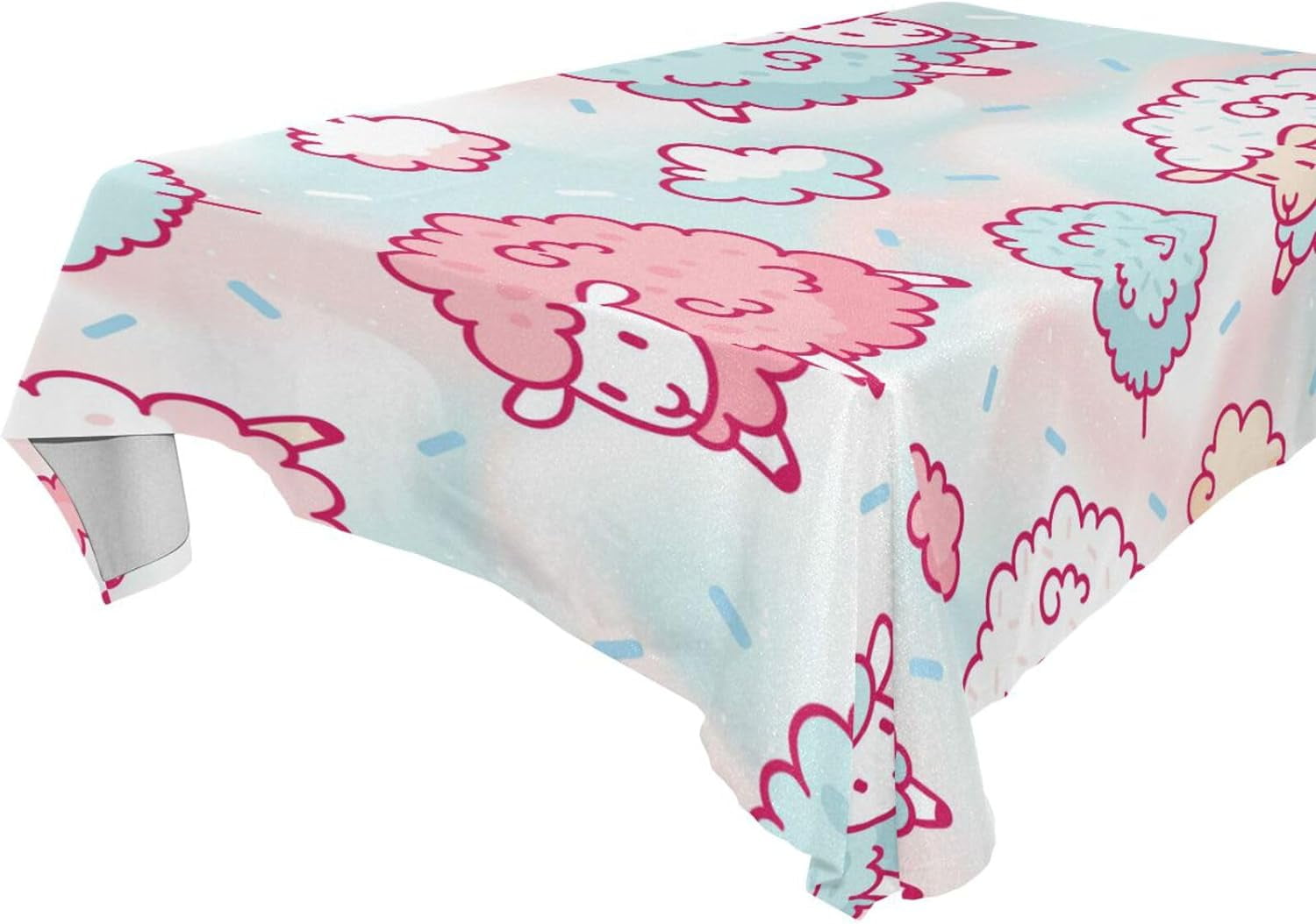 GZHJMY Cute Sheep Tablecloth, Rectangle Waterproof Washable Polyester ...