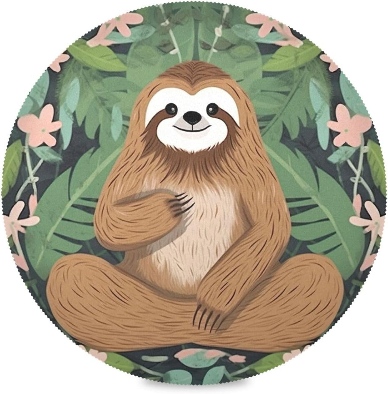 GZHJMY Cute Sloth Round Placemats 15.4in, Washable Heat Resistant Table ...