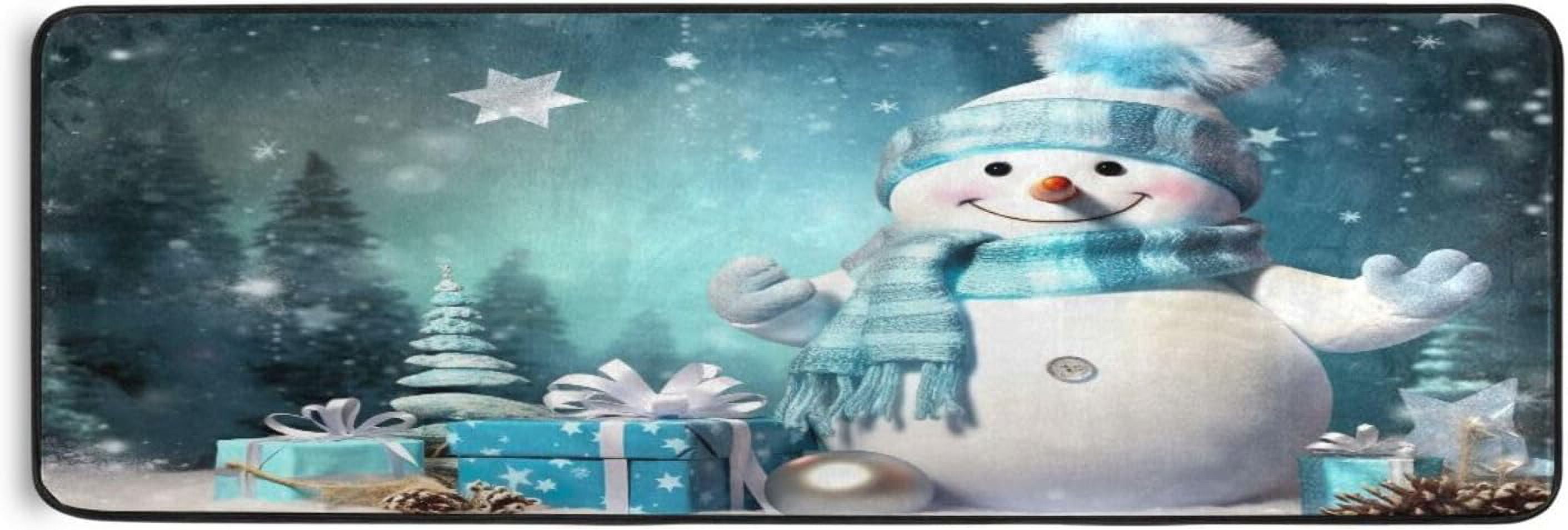GZHJMY Cute Snowman Area Rug - 2' x 6' Washable Runner Rugs with Rubber ...