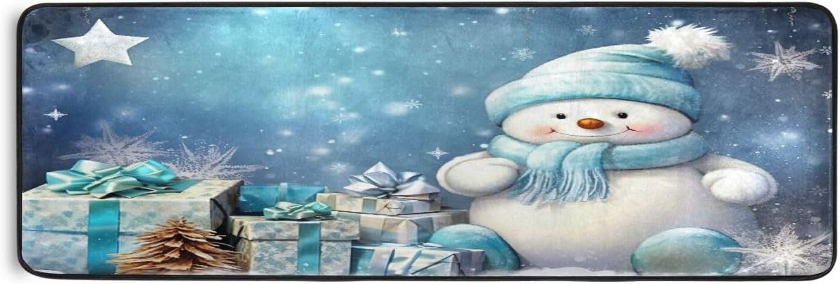GZHJMY Cute Snowman Area Rug - 2' x 6' Washable Runner Rugs with Rubber ...