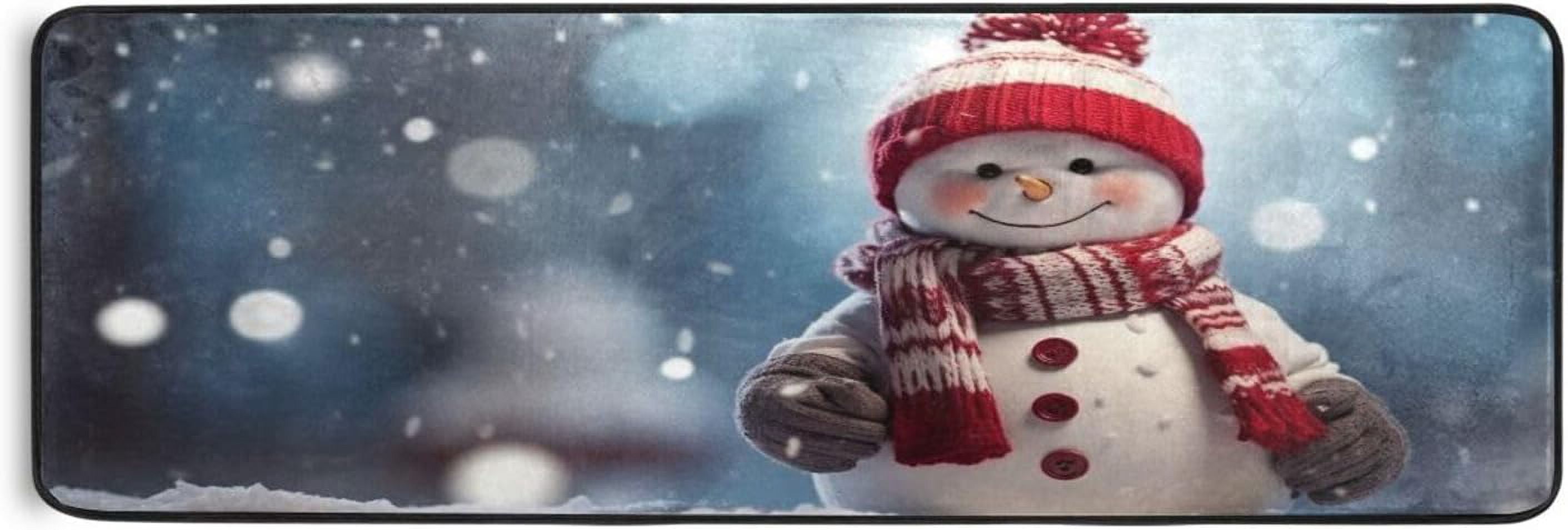 GZHJMY Cute Snowman Area Rug - 2' x 6' Washable Runner Rugs with Rubber ...