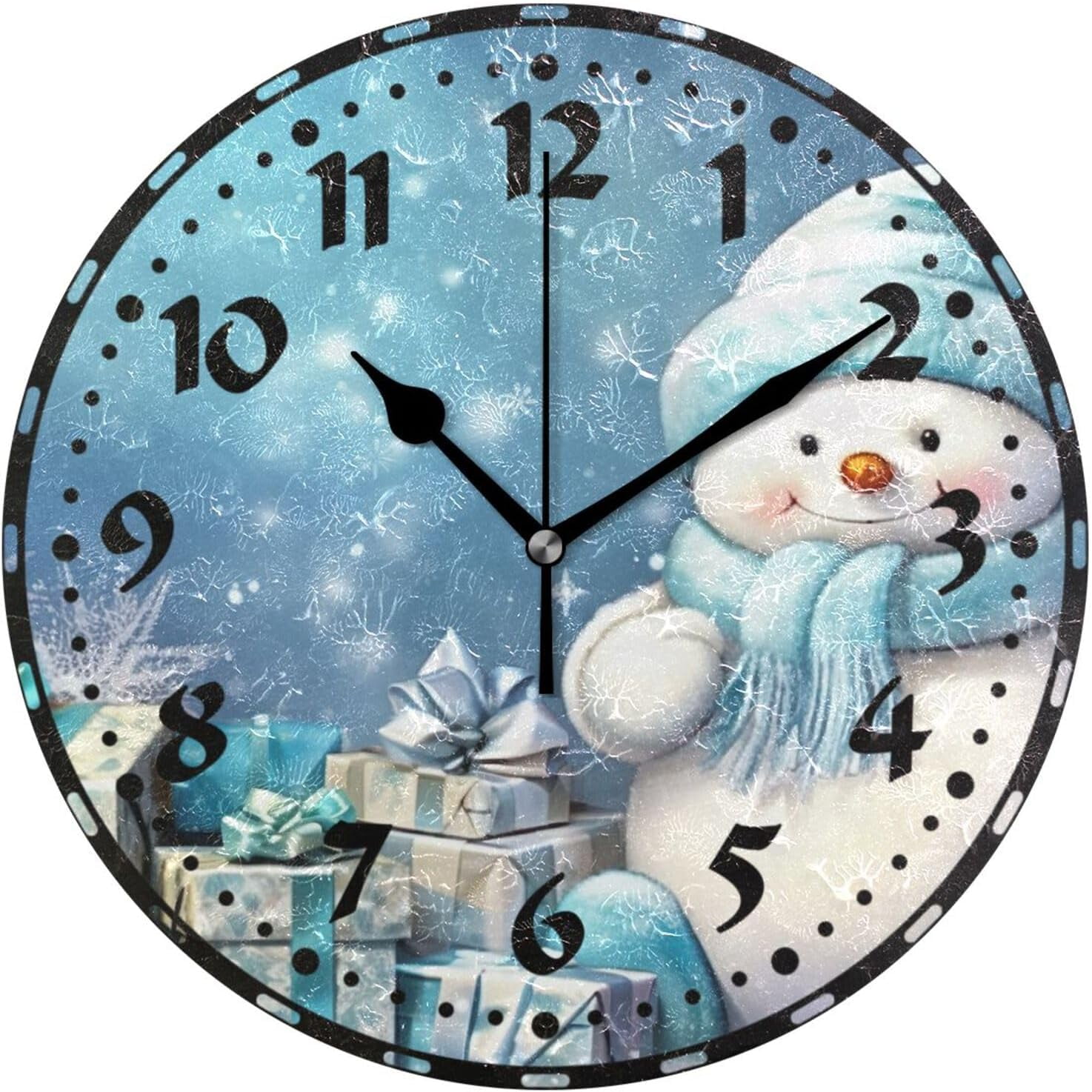 GZHJMY Cute Snowman Wall Clock, PVC Silent Non Ticking 10 Inch Battery ...