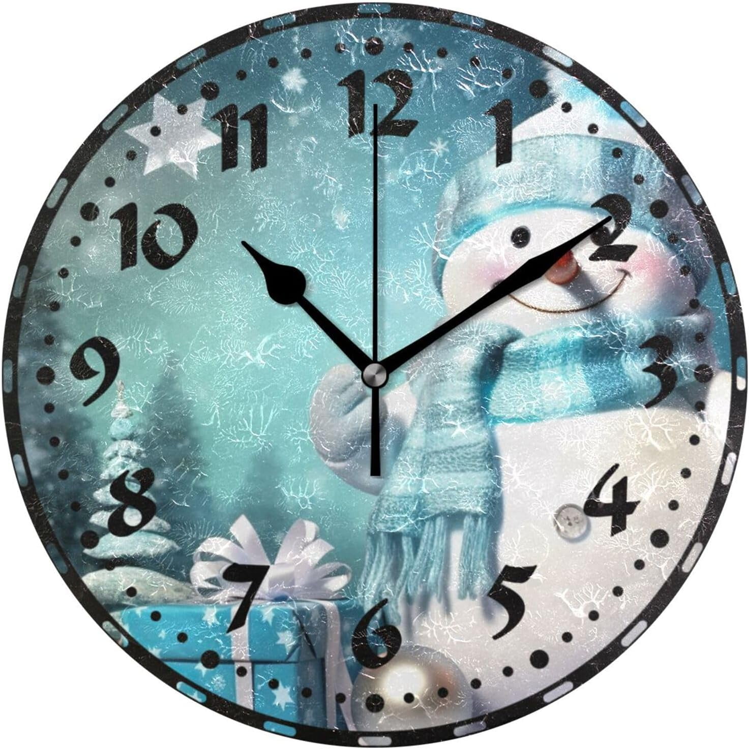 GZHJMY Cute Snowman Wall Clock, Silent Non Ticking 10 Inch Battery ...