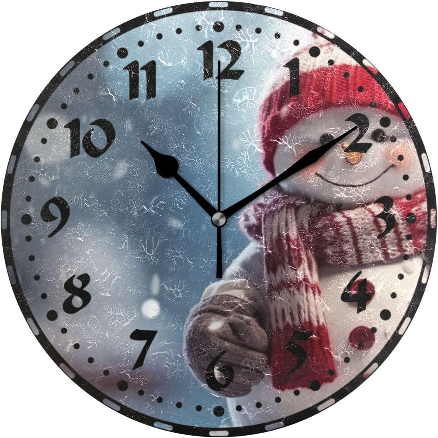 GZHJMY Cute Snowman Wall Clock, Silent Non Ticking 10 Inch Battery ...