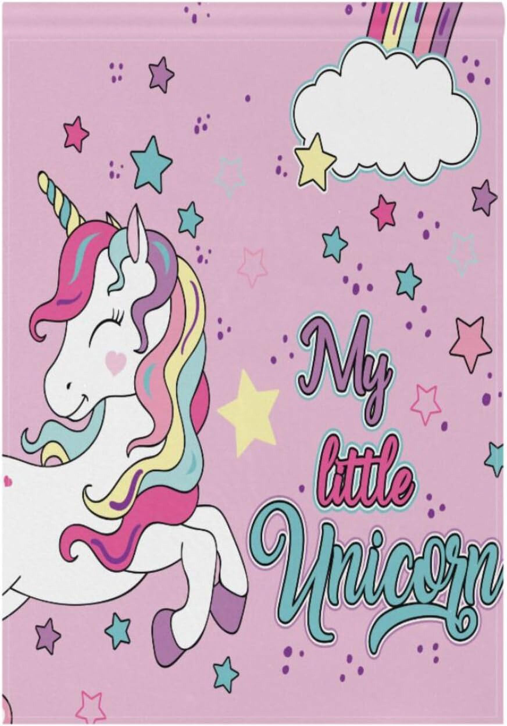 GZHJMY Cute Unicorn Magical Garden Flag 28 x 40 Inch Vertical Double ...