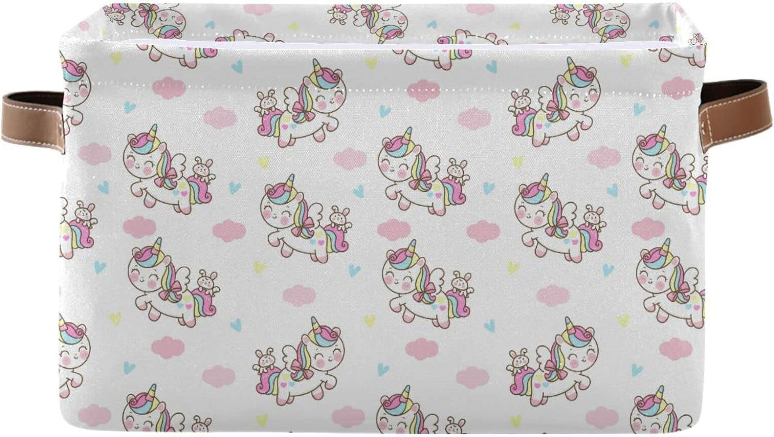 GZHJMY Cute Unicorn Pegasus Shelf Storage Baskets, Foldable Fabric ...