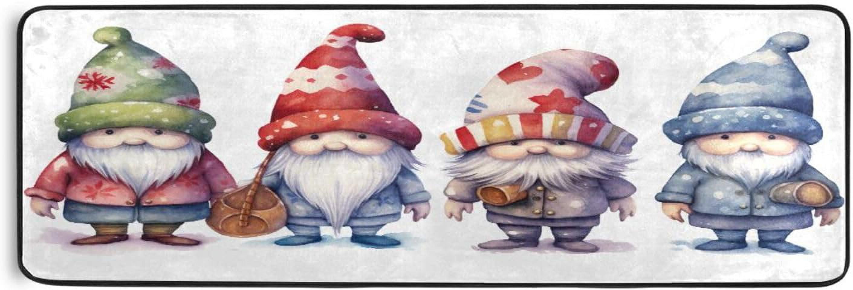 GZHJMY Cute Winter Gnomes Area Rug - 2' x 6' Washable Runner Rugs with ...