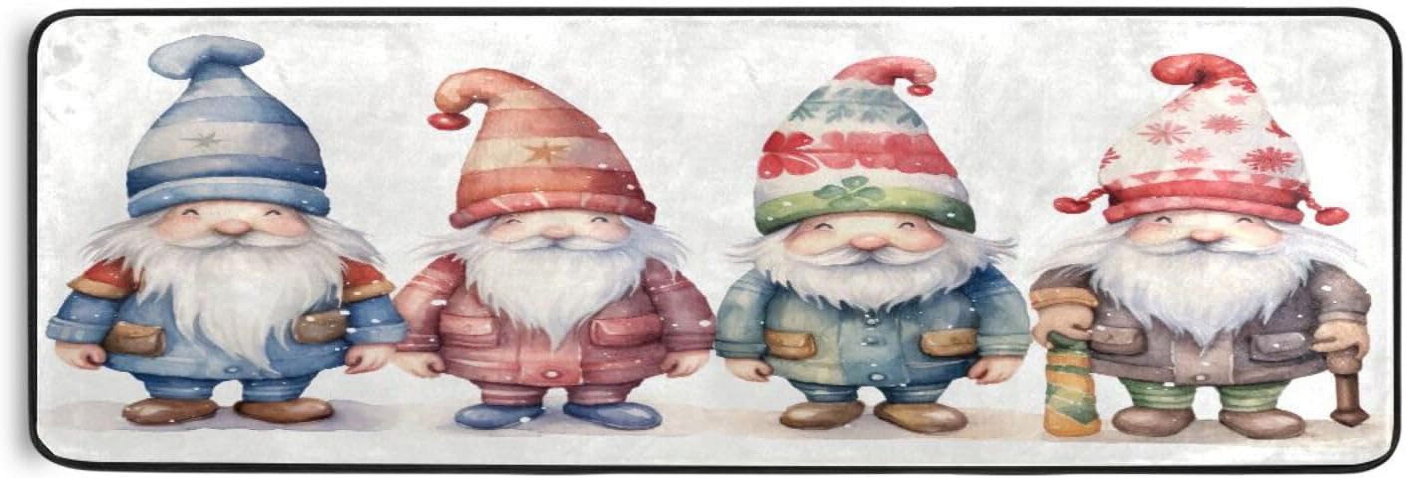 GZHJMY Cute Winter Gnomes Area Rug - 2' x 6' Washable Runner Rugs with ...
