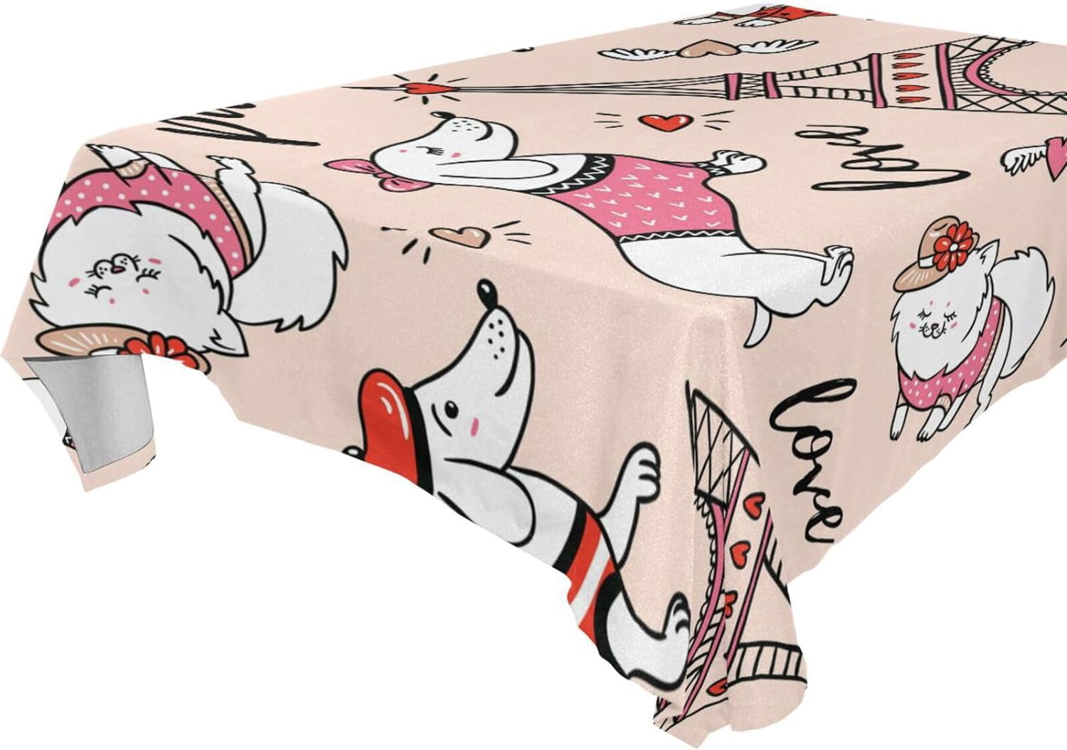 GZHJMY Dachshund Dog Rectangle Tablecloth, Waterproof Stain Wrinkle ...