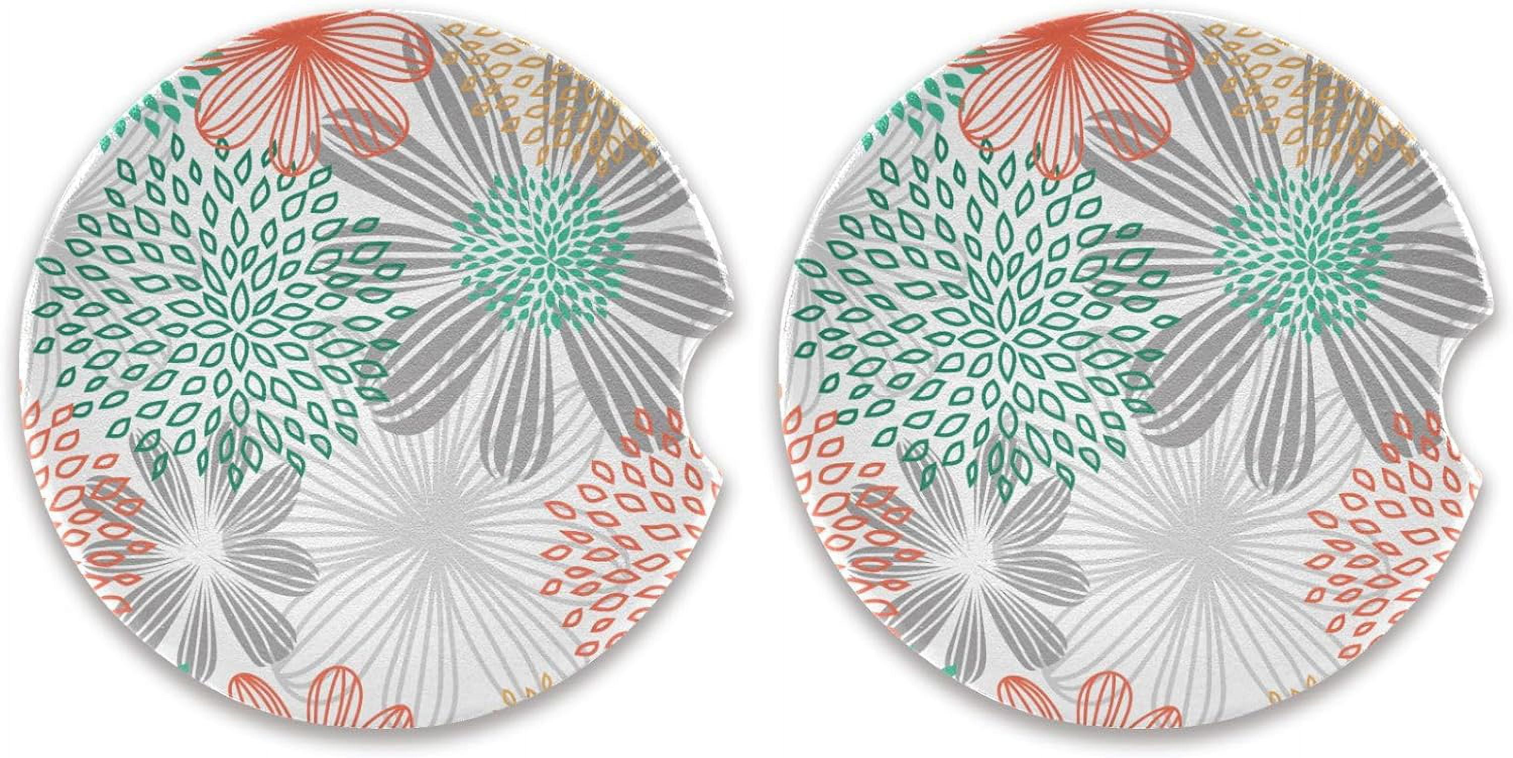 GZHJMY Dahlia Flower Car Coasters 2 Pack Drinks Absorbent Ceramic Stone ...