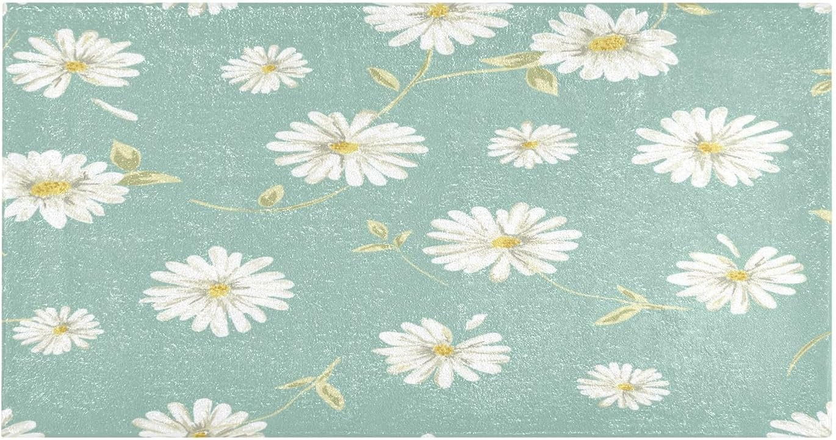 GZHJMY Daisy Flower Area Rug, Anti Fatigue Large Floor Mat, Soft ...