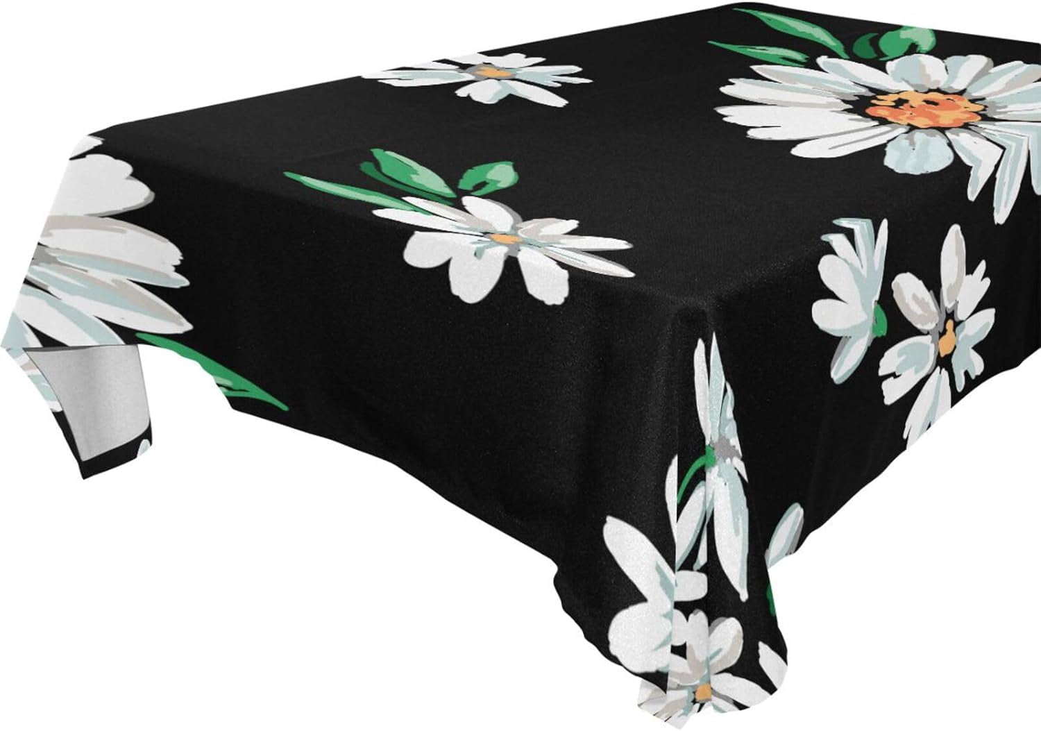GZHJMY Daisy Flower Tablecloth, Rectangle Waterproof Washable Polyester ...