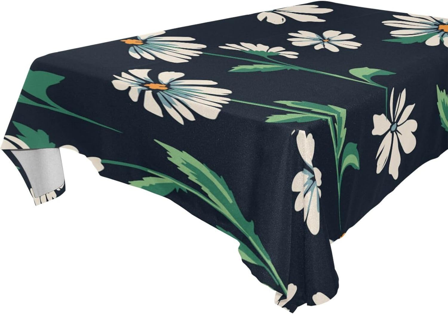 GZHJMY Daisy Flower Tablecloth, Rectangle Waterproof Washable Polyester ...