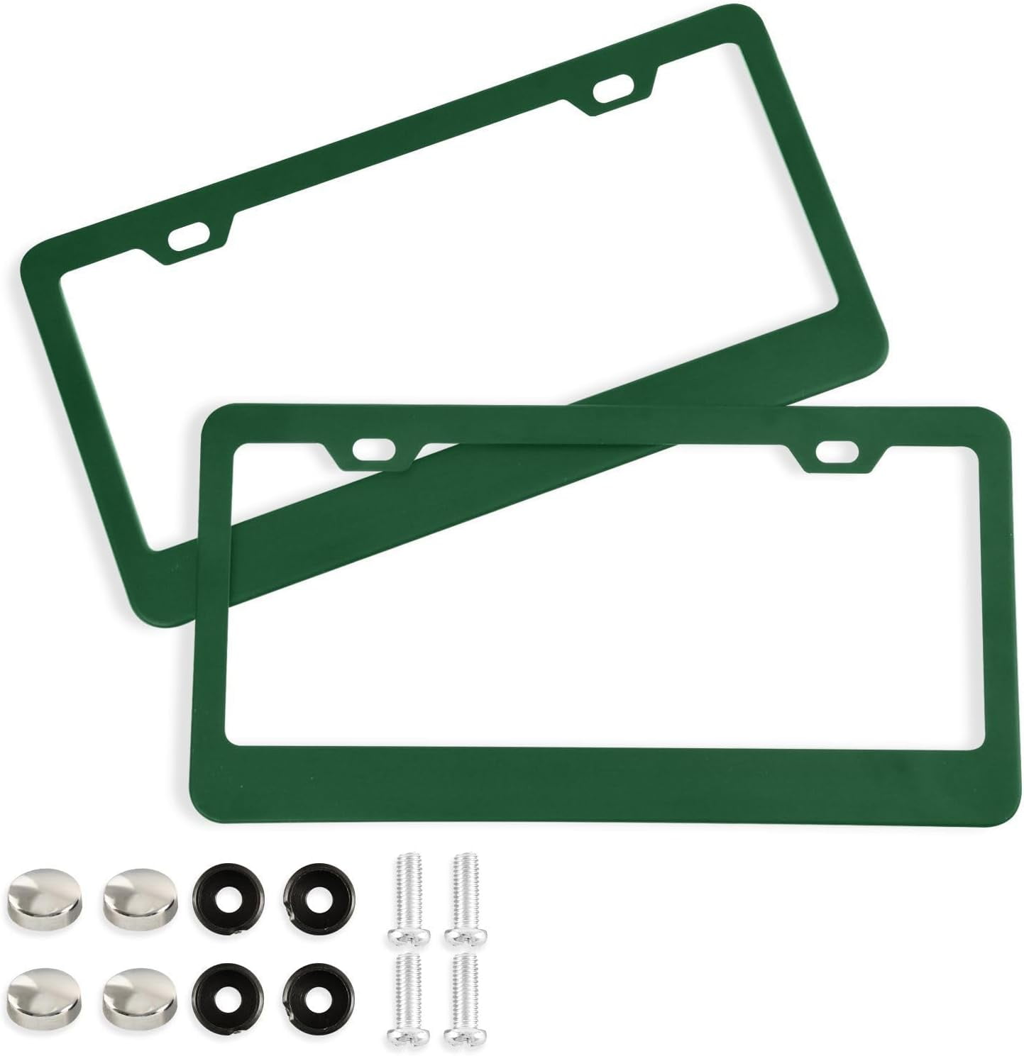 GZHJMY Dark Green Car License Plate Frame, 2 Pack Aluminum License ...