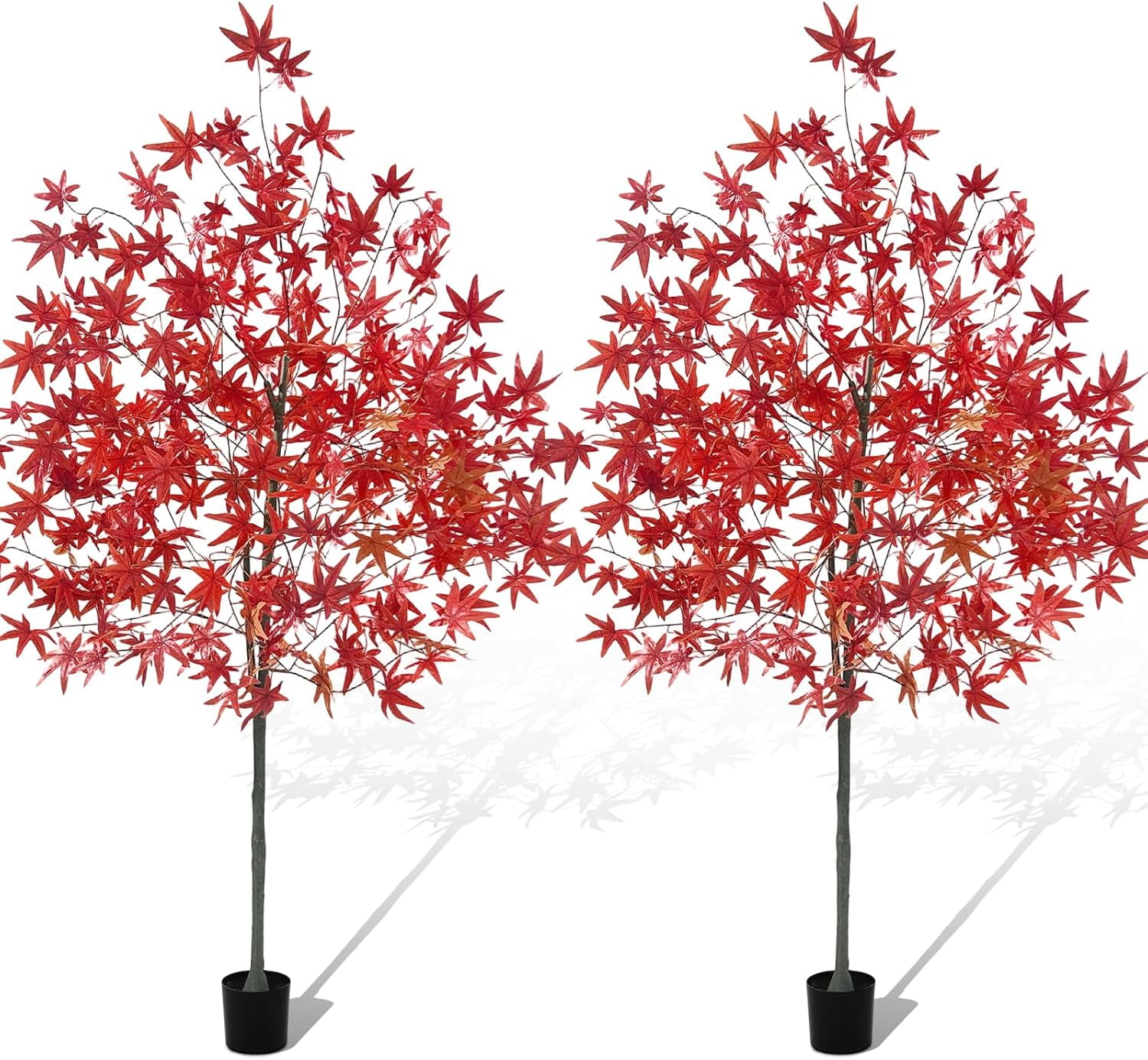 GZHJMY Dark Red 6.6FT Faux Maple Fall Tree, Thanksgiving Fall ...