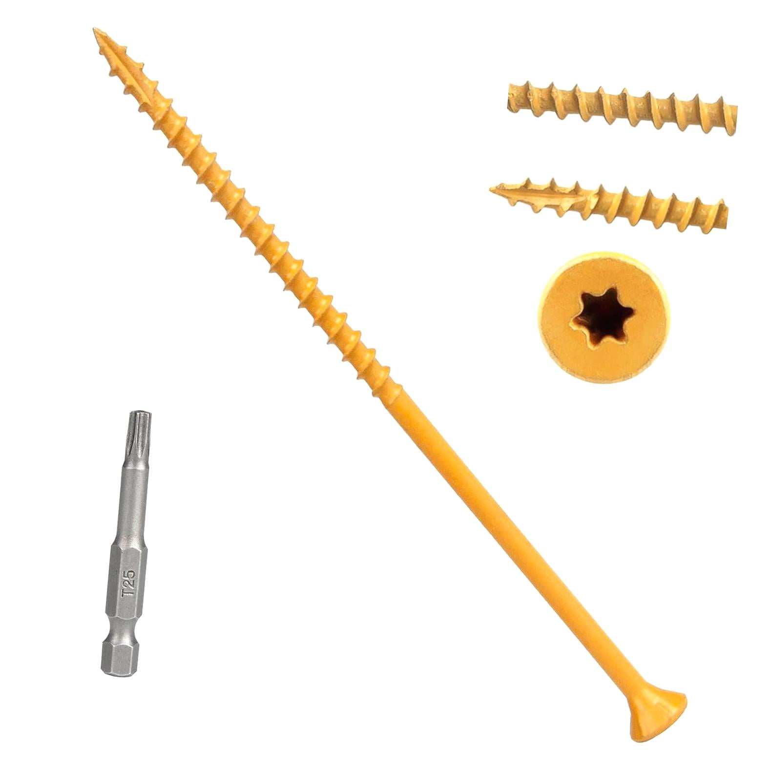 GZHJMY Deck Screws 5 Inch, Wood Screws #10×5, 100 Pcs, Tan Rust ...