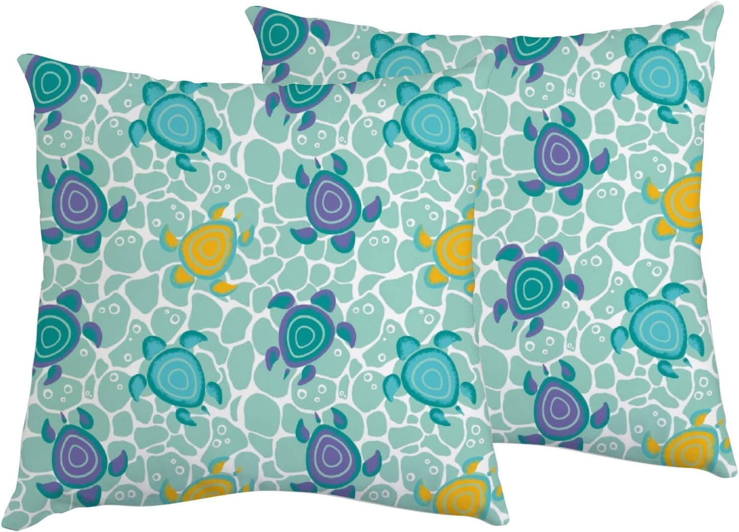 GZHJMY Decorative Throw Pillow Covers Set of 2, Cartoon Sea Turtles ...