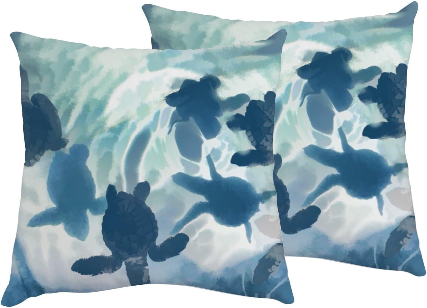 GZHJMY Decorative Throw Pillow Covers Set of 2, Swimming Sea Turtles ...