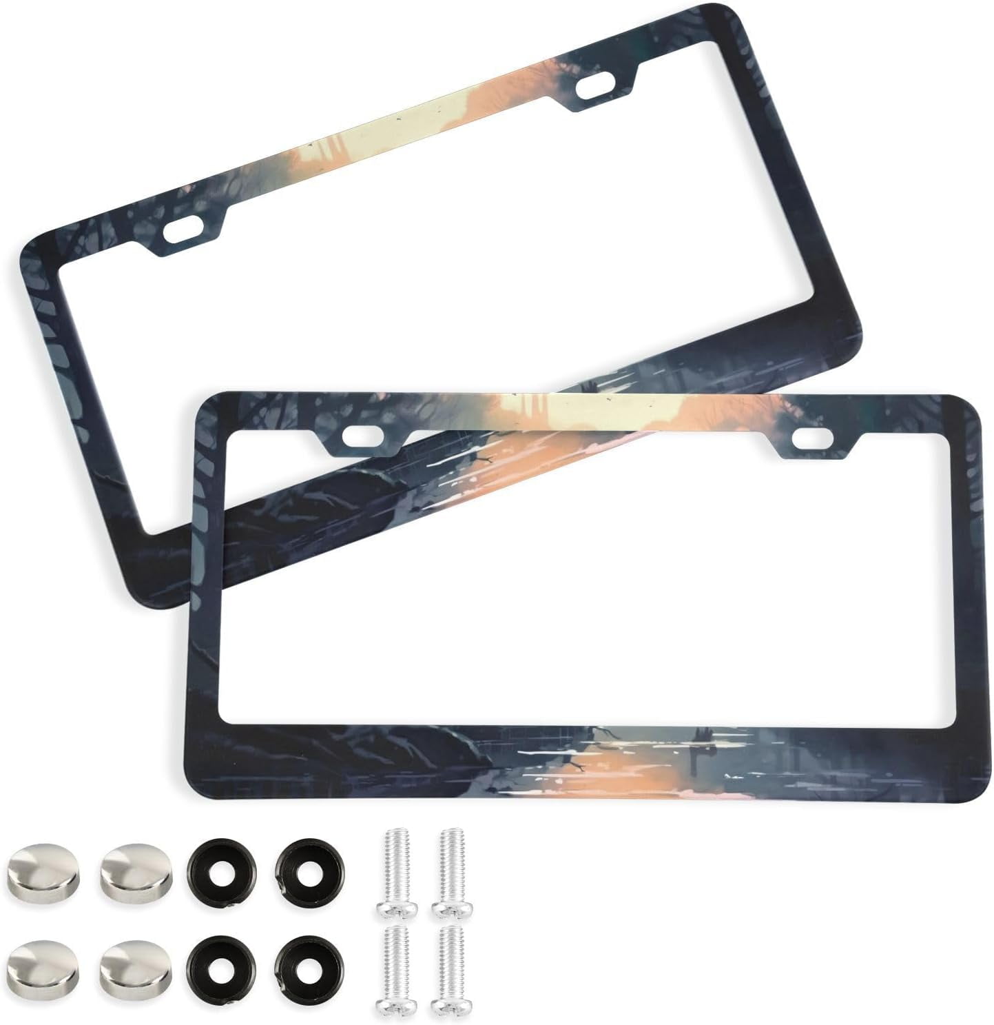 GZHJMY Deer by The River License Plate Frames Set of 2, Universal ...