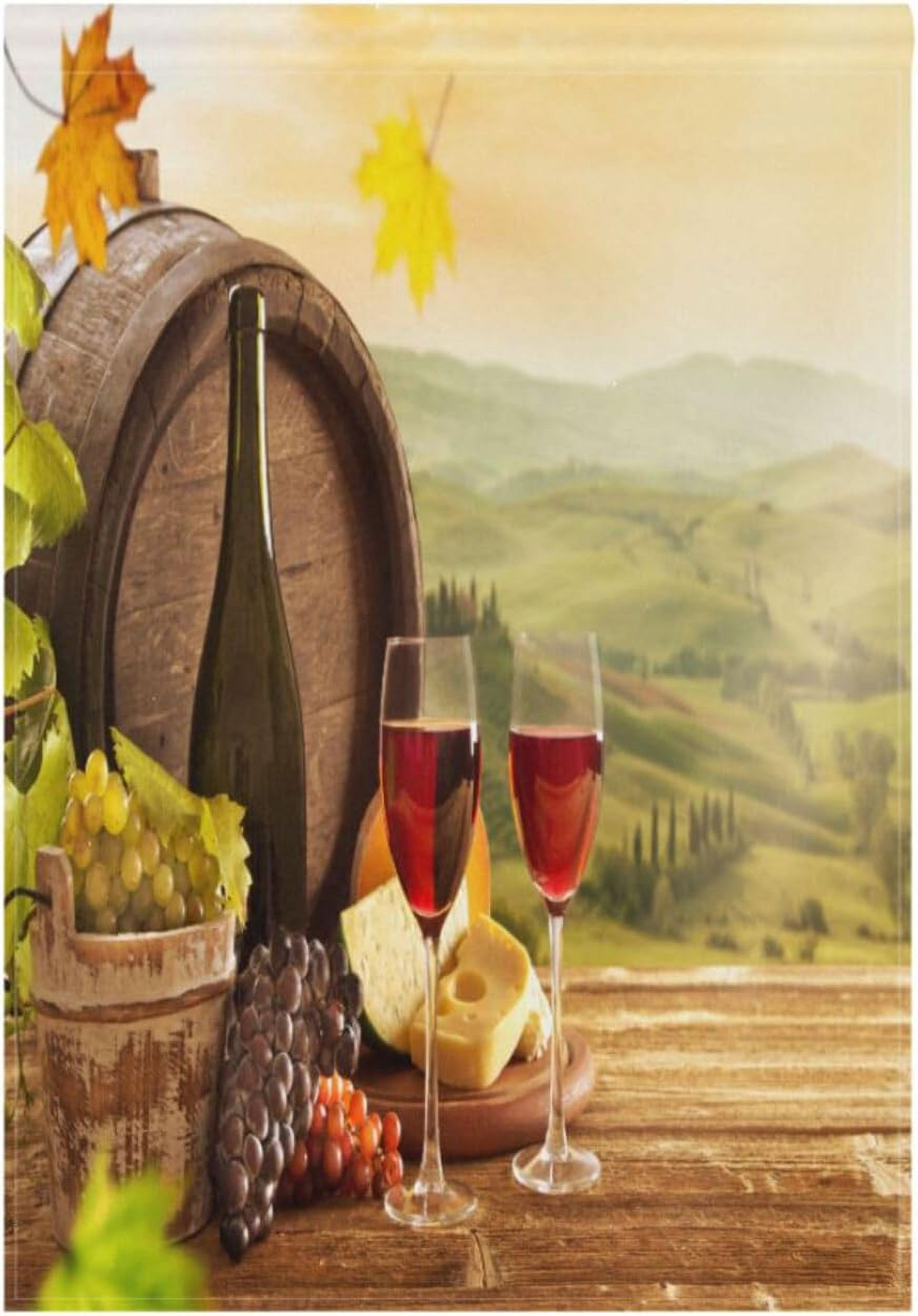 GZHJMY Delicious Cheeses and Red Wine Garden Flag 12 x 18 Inch Vertical ...