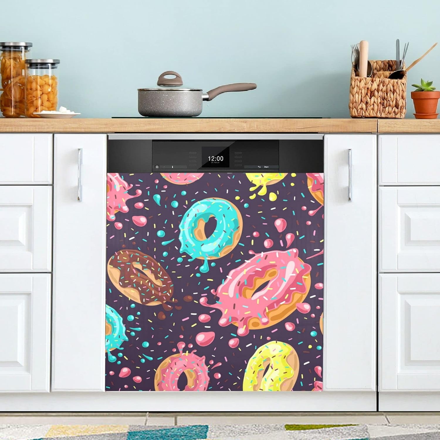 GZHJMY Dishwasher Magnet Cover Chocolate Lemon Strawberry Dounts ...