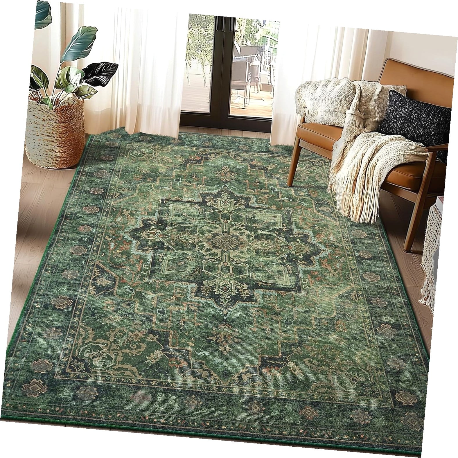GZHJMY Distressed 2x3 Kitchen Rugs Washable, Moody Medallion Door Mat ...