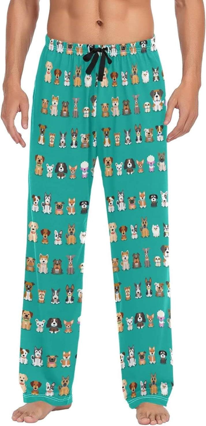 GZHJMY Dog Pajama Pants for Men, Lounge Pants Lightweight Men Pajama ...